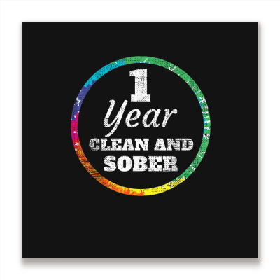 1 Year Clean And Sober Addiction Metal Print Square By Sorenkim ...