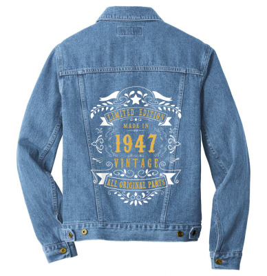 75 Years Old 75th Birthday Made Born In 1947 Men Women Idea Men Denim ...
