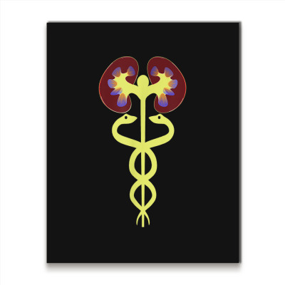Kidneys Caduceus Medical Emblem Nephrology Dialysis Gifts Metal Print ...