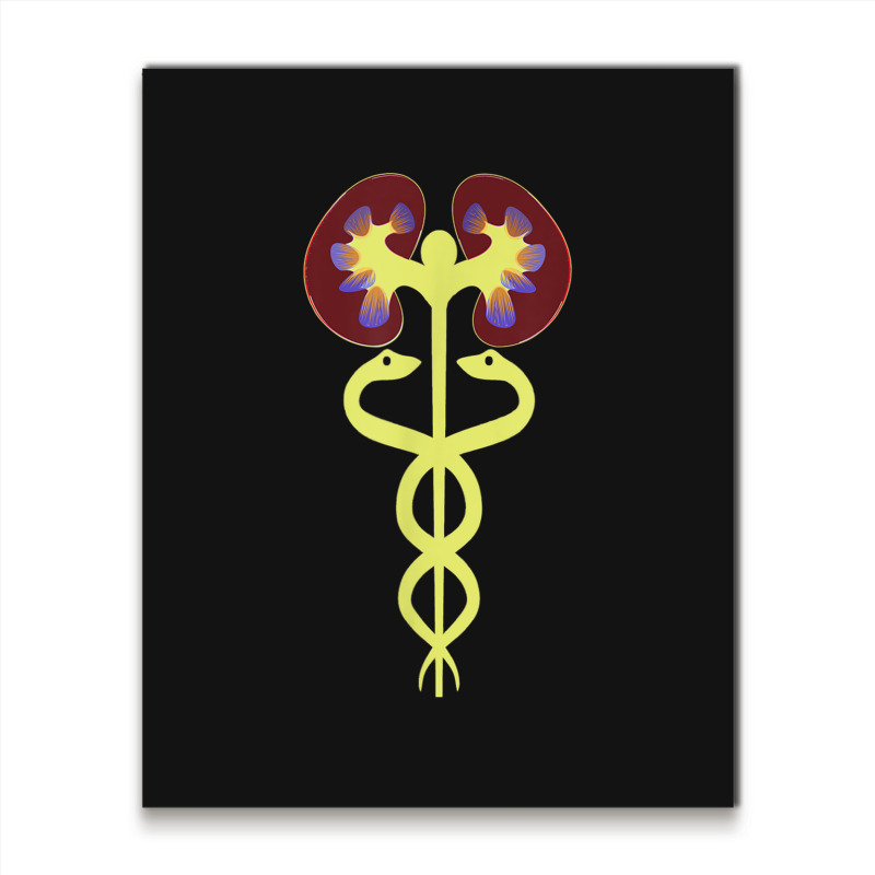 Kidneys Caduceus Medical Emblem Nephrology Dialysis Gifts Metal Print ...
