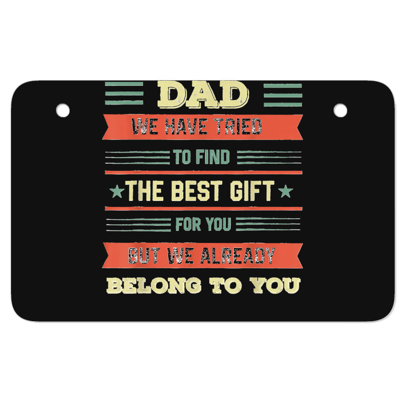 Funny Fathers Day Dad From Daughter Son Wife For Daddy Atv License ...