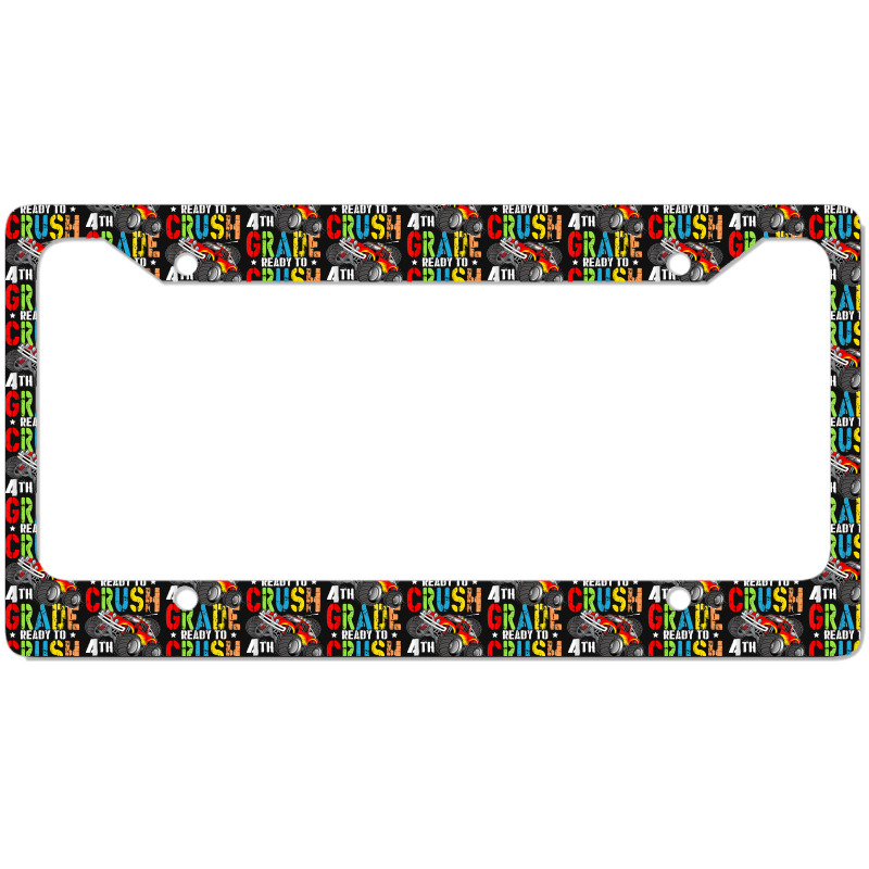 Ready To Crush 4th Grade Back To School Monster Truck License Plate ...