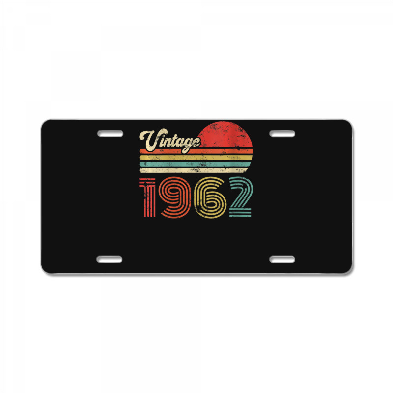 Womens 60 Year Old Birthday Vintage 1962 60th Birthday V-neck License ...