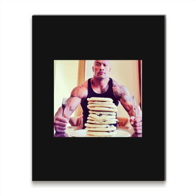 Dwayne The Rock Johnson Eating Blueberry Pancakes Metal Print Vertical ...