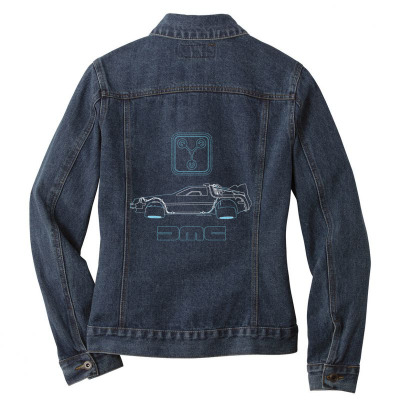 Delorean And Flux Capacitor Back To The Future Ladies Denim Jacket By ...