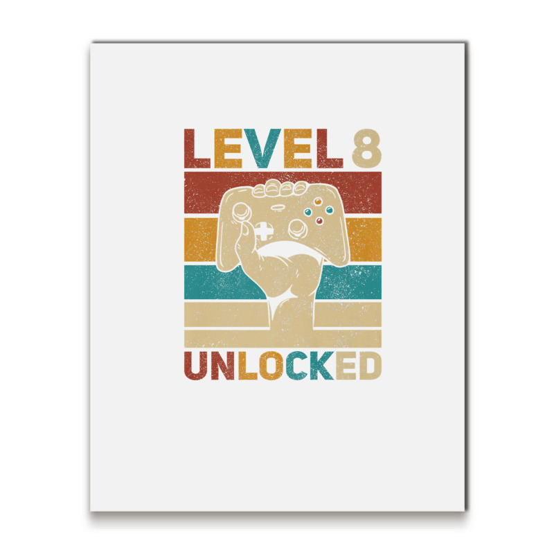 Level 8 Unlocked 8th Birthday 8 Year Old Gamer Boy Girl Kids Metal ...