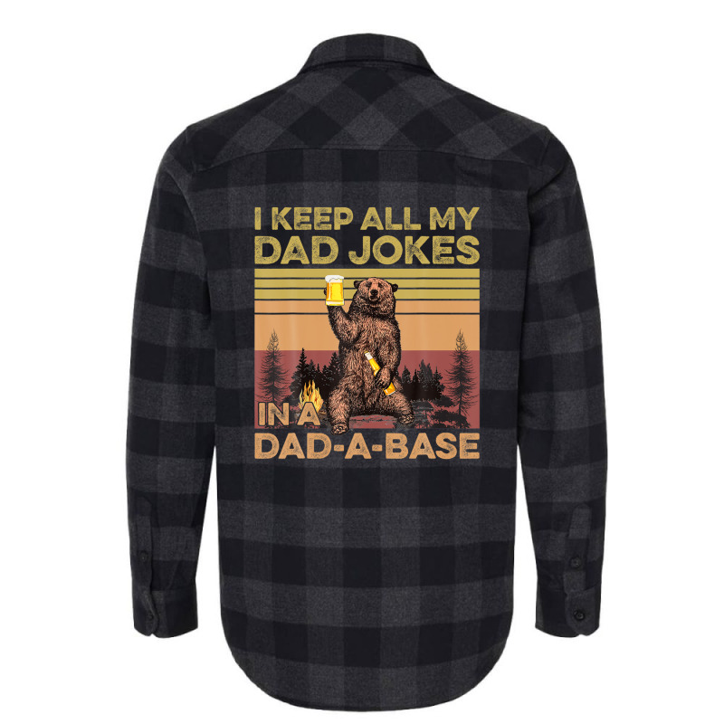 Fathers Day Dad Bod I Keep All My Dad Jokes In A Dad A Base Flannel Shirt By Areiasmernelz