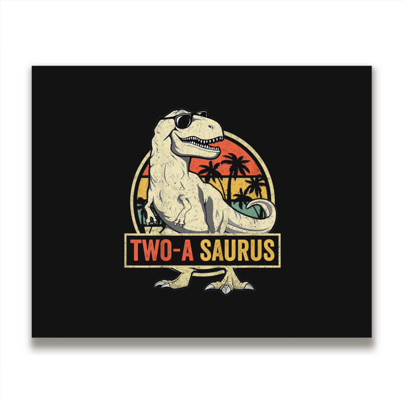 Kids Two A Saurus Birthday T Rex 2 Year Old Dino 2nd Dinosaur Metal ...