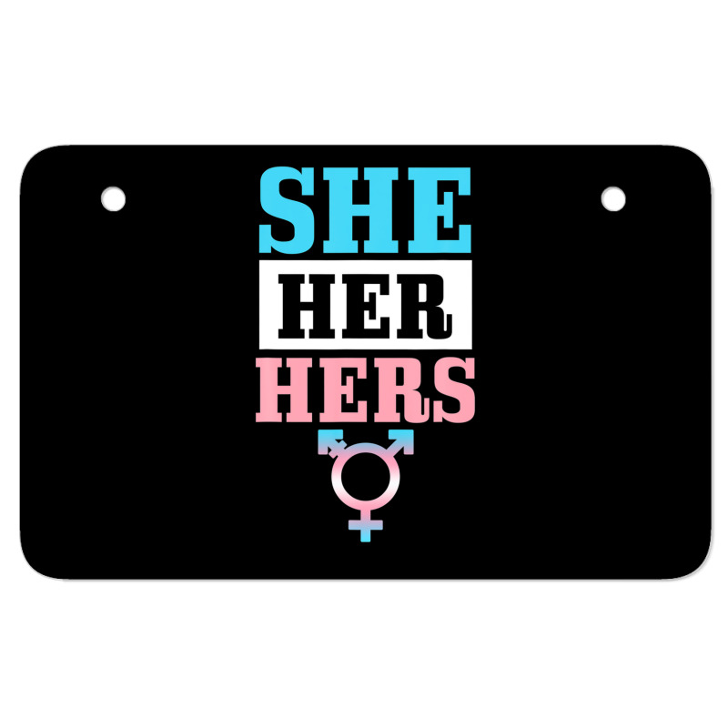 Transgender Pronouns She Her Hers Lgbtq Trans Pride Flag Atv License ...