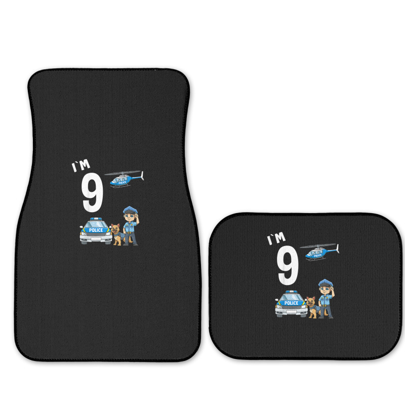 Kids 9 Birthday Police 9 Years Old Police Officer Full Set Car Mats By ...
