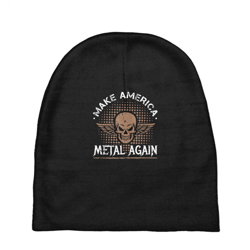 Make America Metal Again Skull Rock And Roll Heavy Music Baby Beanies ...