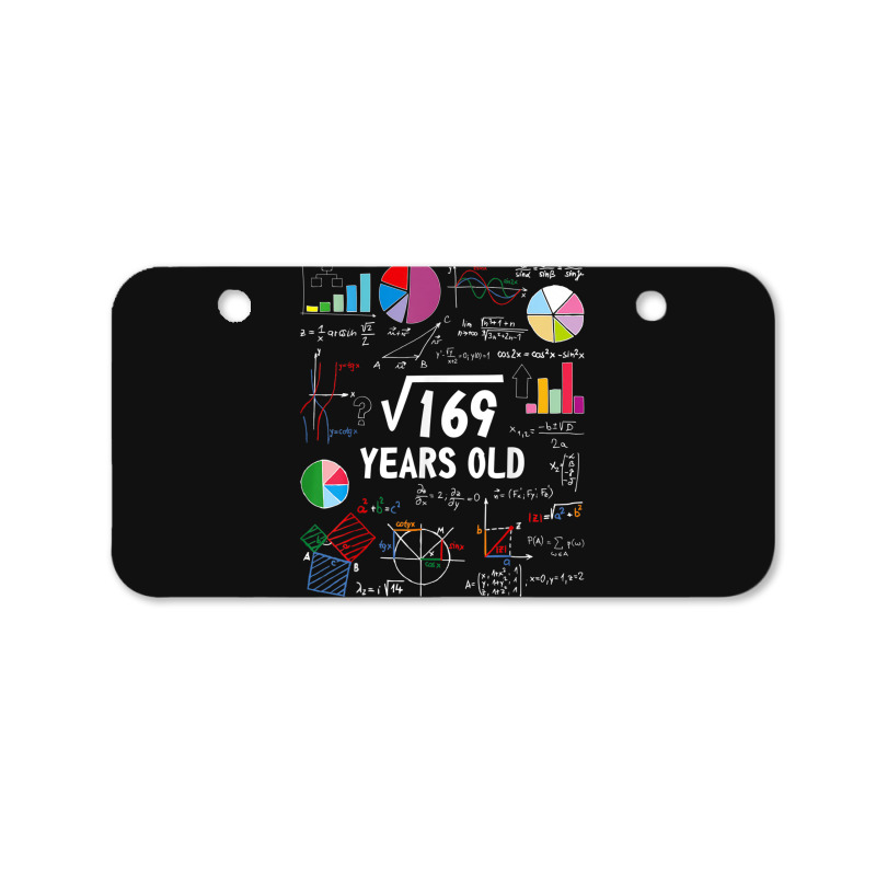 Square Root Of 169 13th Birthday 13 Year Old Math Nerd Bicycle License ...