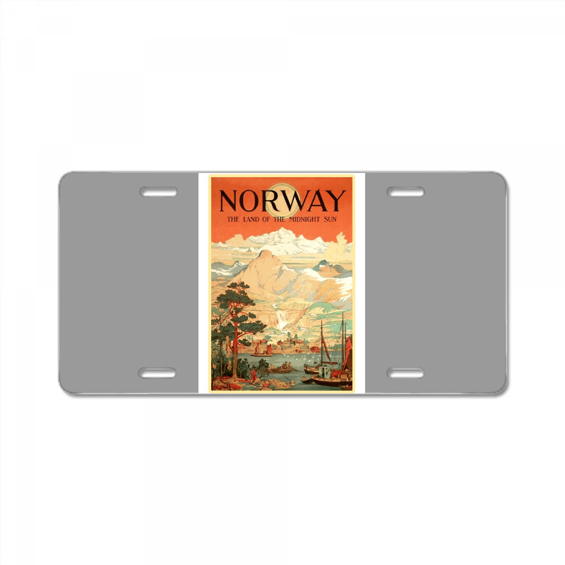 Norway The Land Of The Midnight Sun Vintage Travel Design Red Nature ...