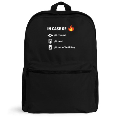 Use Git In Case Of Fire V2 Funny Programming Jokes Dark Color Backpack By Jacobandre - Artistshot