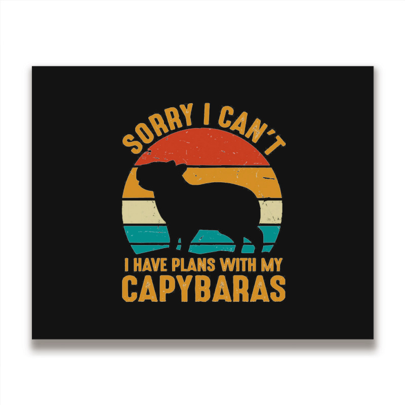 Capybara Gift , Retro Capybara Sorry I Can't I Have Plans With Metal ...