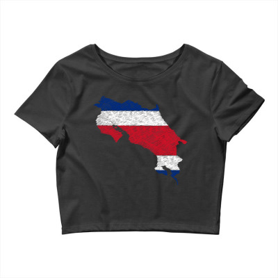 Costa Rica Flag Map Drawing Line Art Crop Top By Erwin Saputra Art ...