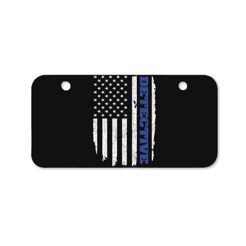 Police Detective Thin Blue Line American Flag Usa Bicycle License Plate ...
