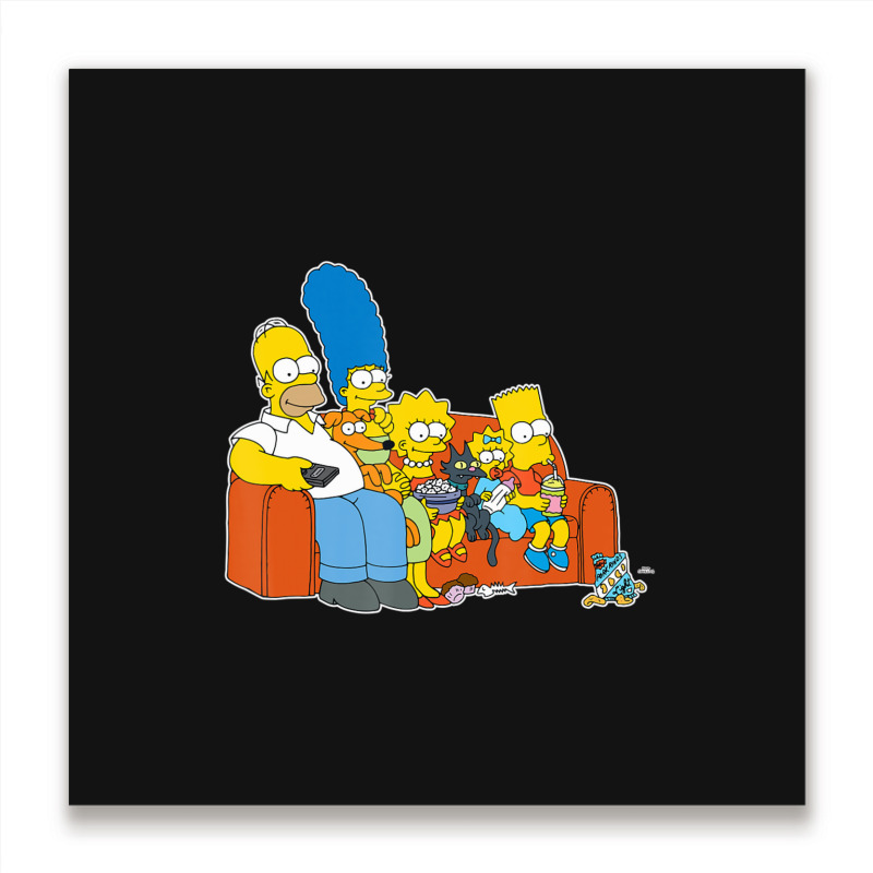 The Simpsons Homer Marge Maggie Bart Lisa Simpson Metal Print Square By ...