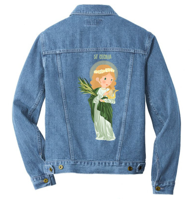 St Cecilia Patron Saint Of Musicians Catholic Musi Men Denim Jacket By ...