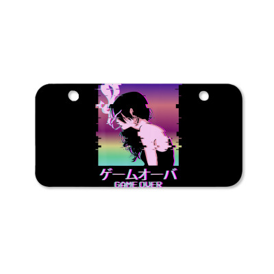Custom Japanese Vaporwave Sad Anime Girl Game Over Aesthe Bicycle ...