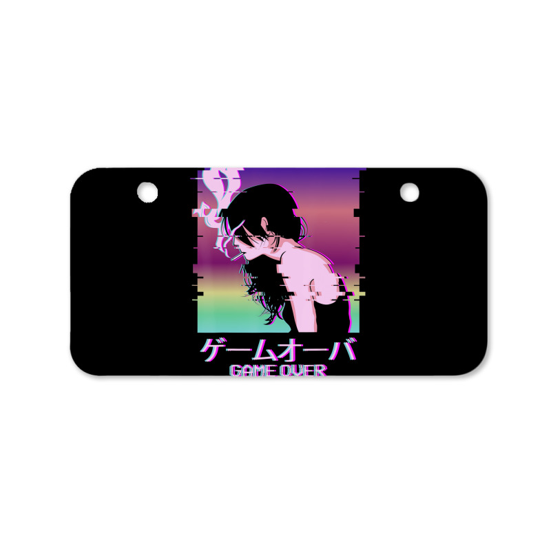 Custom Japanese Vaporwave Sad Anime Girl Game Over Aesthe Bicycle ...