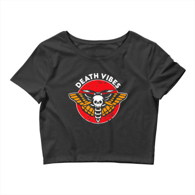 Death Vibes Moth Tattoo American Traditional Old S Crop Top By ...