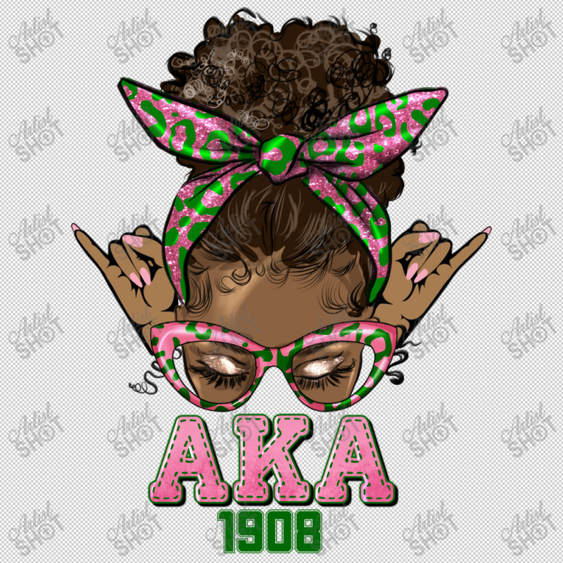 Afro Messy Bun Alpha Kappa Alpha 1908 Sorority Digital Art By Hra ...