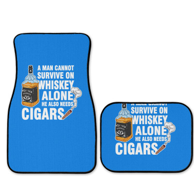 Whiskey Alcohol Drinker And Cigar Smoking Retro Full Set Car Mats By ...