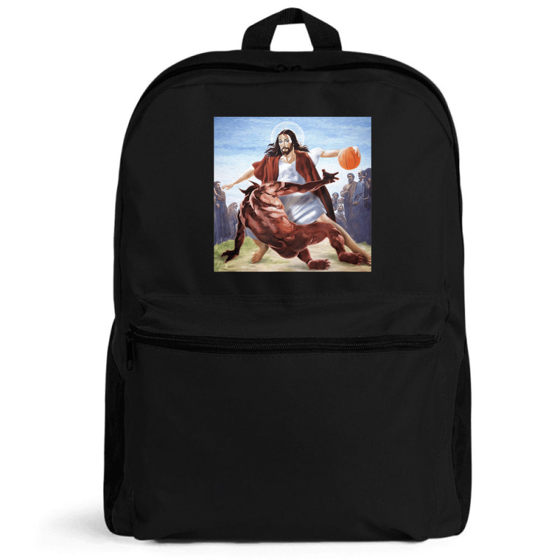 Custom Funny Jesus Crossing Up The Devil Christian Men Wo Backpack By ...