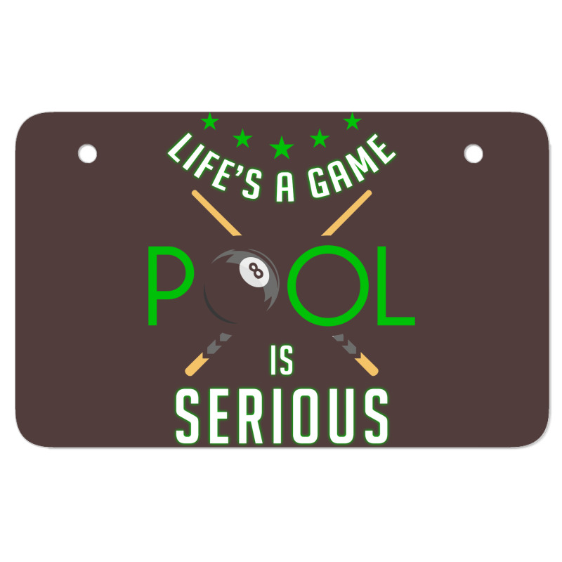 Pool Billiard Life Is A Game Pool Is Serious Funny Atv License Plate By ...