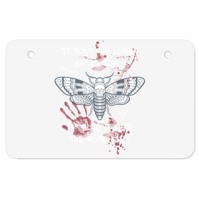 Custom Get's The Hose Death's Head Moth Horror Atv License Plate By ...