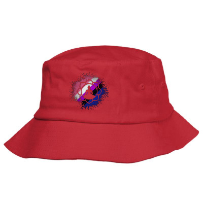 Paint Splatter Gender Fluid Pride Flag Lotus Symbo Bucket Hat By ...