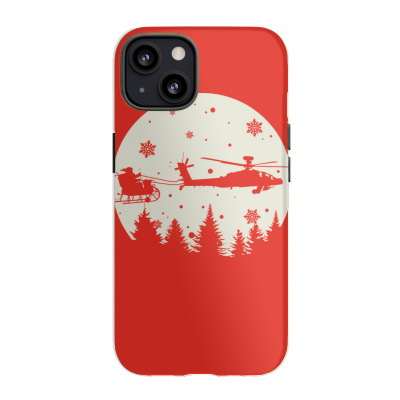 Custom Gun Pilot Ah64d Apache Pulling Santas Sleigh Boy Iphone 13 Case ...