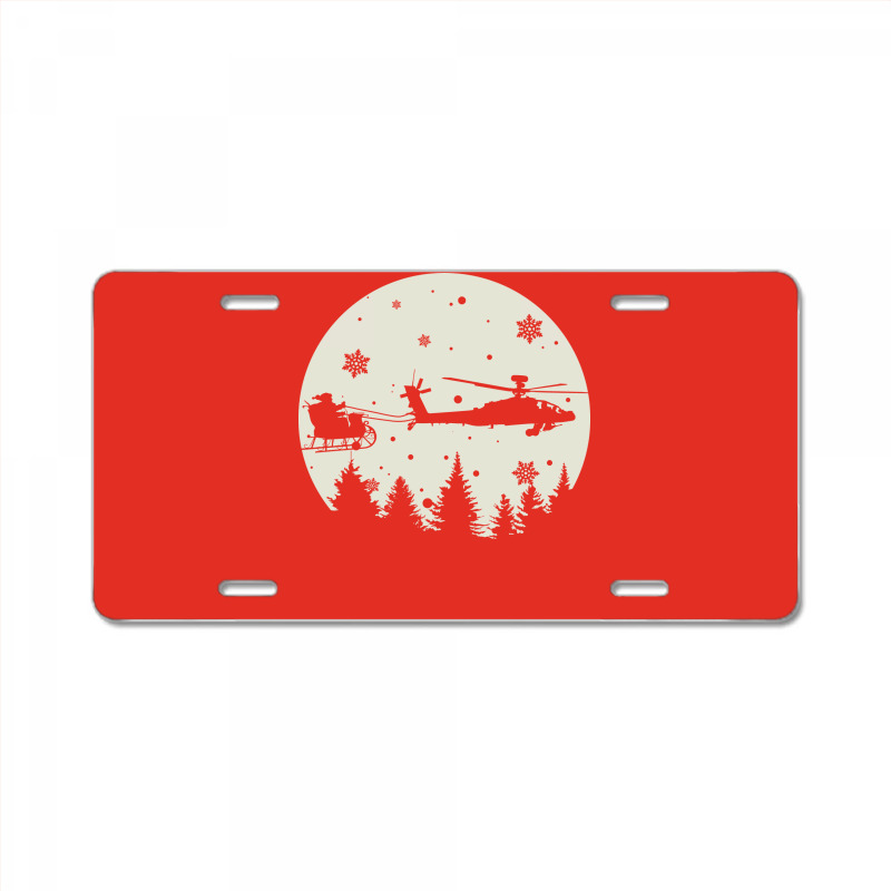 Gun Pilot Ah64d Apache Pulling Santas Sleigh Boy License Plate By ...