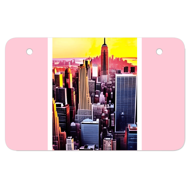 Custom New York Skyline In Vintage Aesthetic Style Atv License Plate By ...