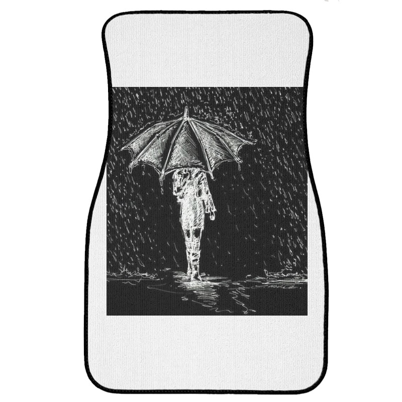 Custom Draw A Man In The Rain And See How You Are Front Car Mat By ...