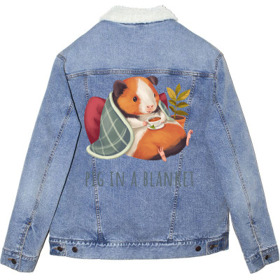 Cozy Guinea Pig In Blanket, Pig In A Blanket Unisex Sherpa-lined Denim ...