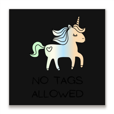 No Tags Allowed Unlabeled Flag Shirt, , Bag And Pi Metal Print Square ...