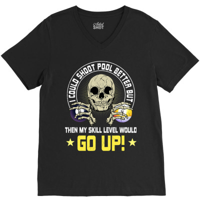 Billiards Skull Pool Snooker Billiard Ball Table N V-neck Tee By ...