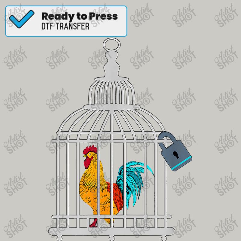 Red Rooster Cock Male Chastity Chicken In Cage T Shirt Dtf Transfer By Magbyf - Artistshot