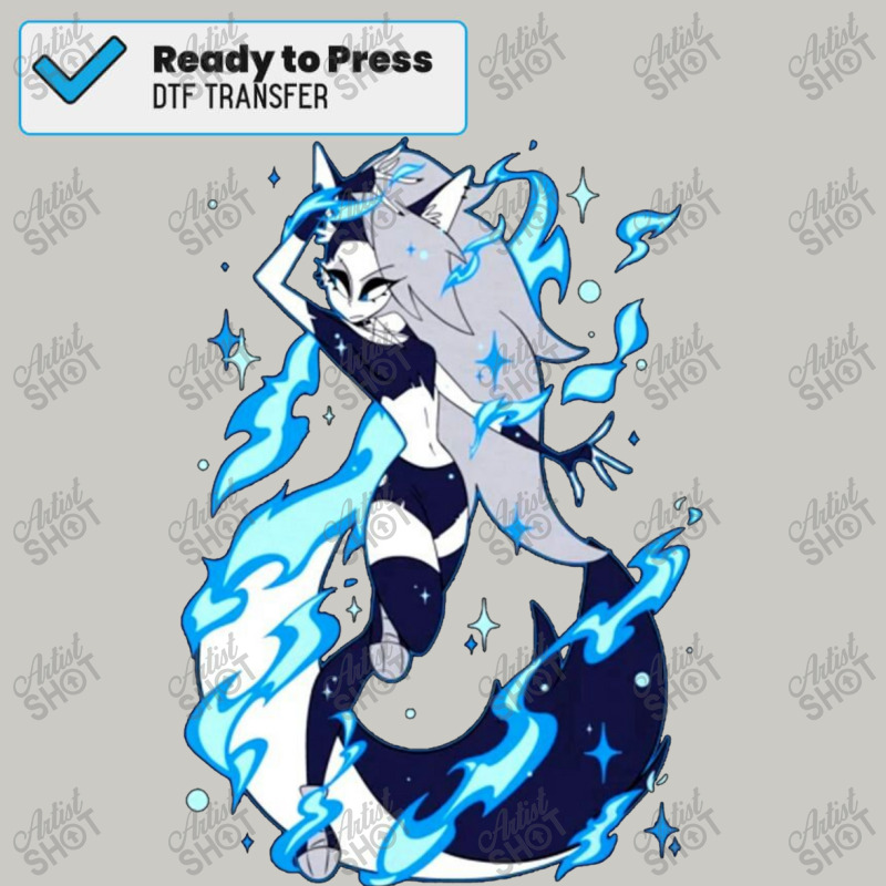 Loona Hybrid Form Blue Flames - Helluva Boss Dtf Transfer By Cm-arts ...