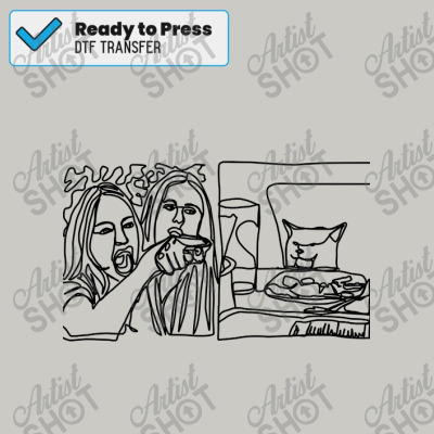 Trending Woman Yelling At A Cat Meme Line Art Minimal Dtf Transfer By ...