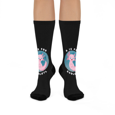 Cute Axolotl Salamander A Is For Axolotl Aquatic A Crew Socks By ...