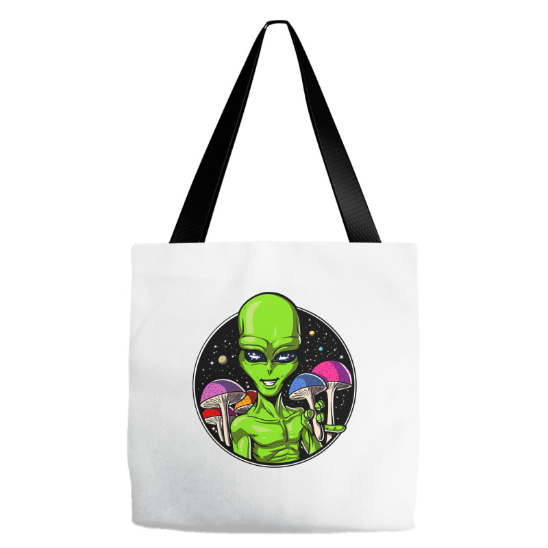 Alien Magic Mushrooms Psychedelic Psilocybin Shroo Tote Bags By Rob ...