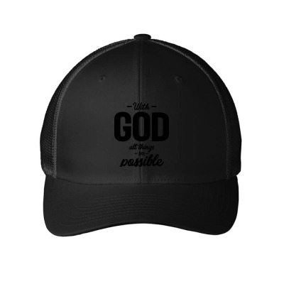 With God All Things Are Possible Christian Slogans & Sayings Mesh Cap ...