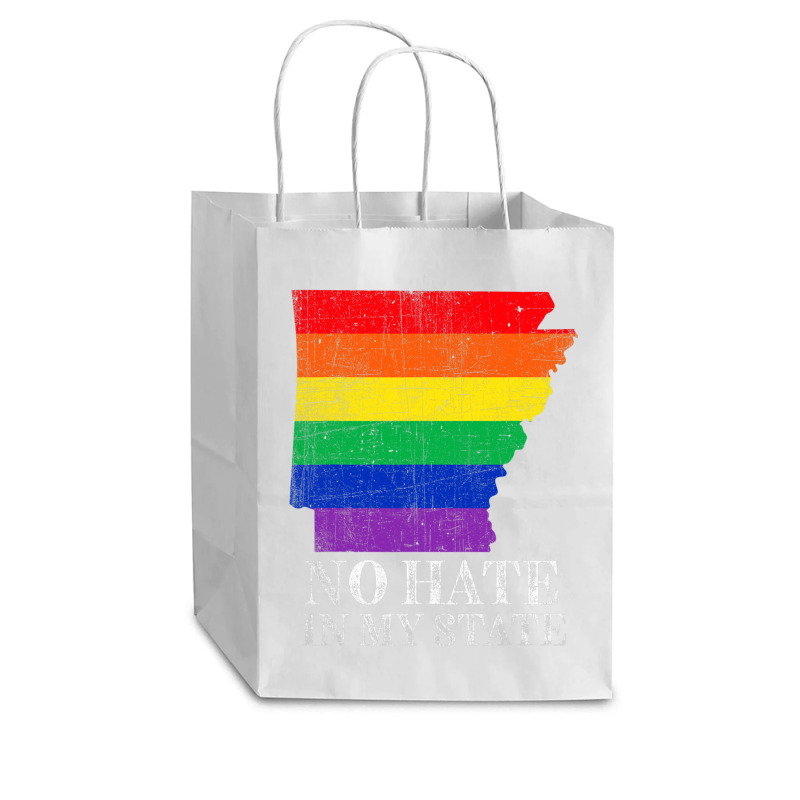 No Hate In My State Arkanas Map Lgbt Pride Cub Paper Bag - 8 X 4 1/2 X ...
