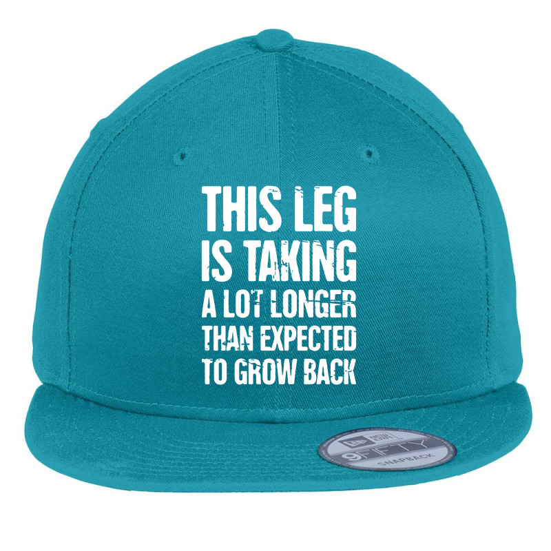 Funny Amputated Missing Leg Amputee Flat Bill Snapback Cap By