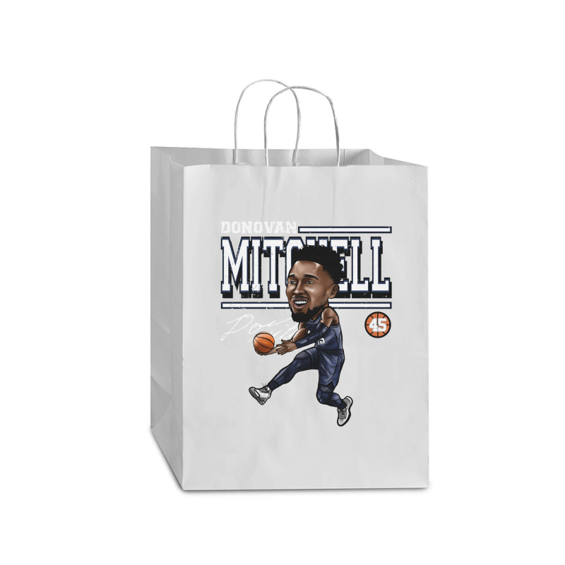 Donovan Mitchell Cartoon Mart Paper Bag -13 X 7 X 17 By Kr205 - Artistshot