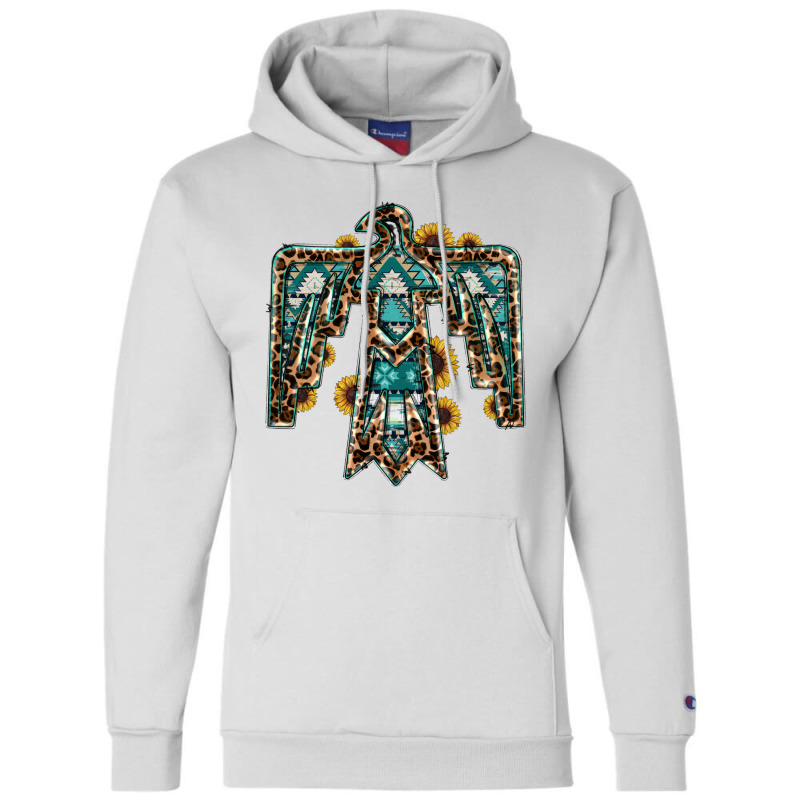 Custom Aztec Sunflowers Leopard Thunderbird Champion Hoodie By ...