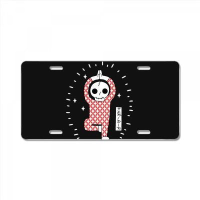 Custom Skull Man Standing In The Yoga Tree Pose License Plate By Mrt90 ...